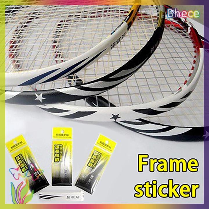Bhece สติกเกอร์ป้องกันไม้แบดมินตันมีแถบเต็มกรอบป้องกันการชนกันลวด ...