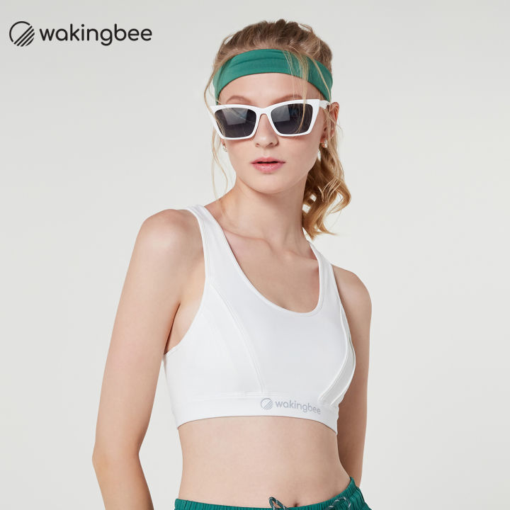 Wakingbee Court Bra (White) สปอร์ตบรา กระชับซัพพอร์ตสูง ทรงสวย racerback ออกกำลังกาย โยคะ วิ่ง ...