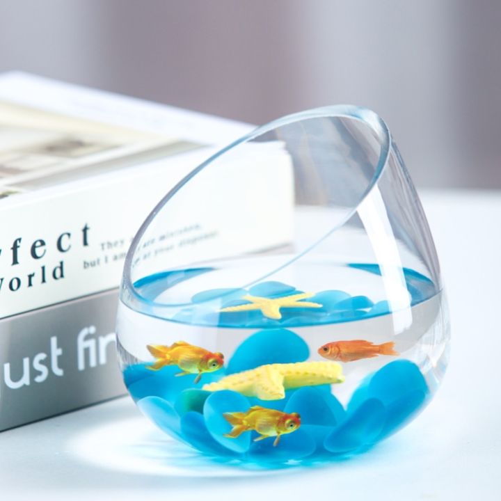 Slanted Glass Terrarium Tank | Round Glass Fish Tank | Terrarium ...