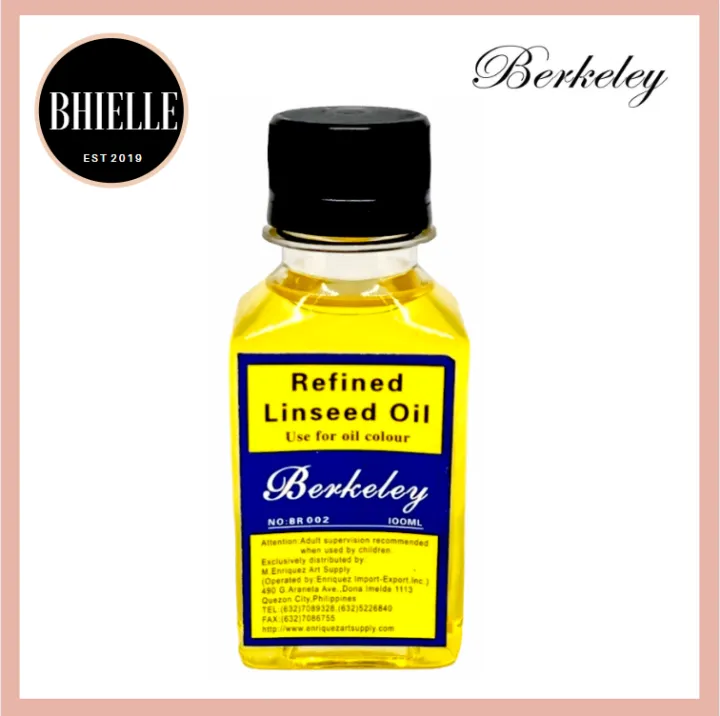 Berkeley Refined Linseed Oil and Turpentine 100ml for drying oil paint ...