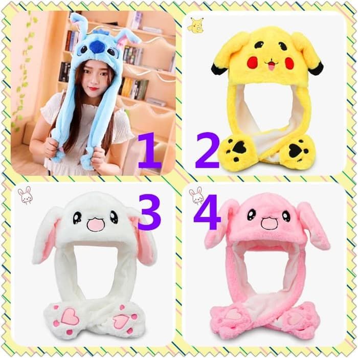 Bunny Hat Flash LED / Topi Kelinci Twice Kuping Gerak / Topi A1 ...