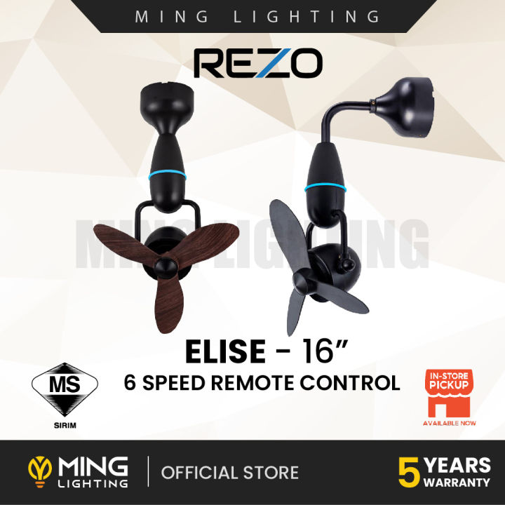 (Sirim) REZO Ceiling Corner Fan ELISE16 Signature Model DC Motor Remote ...