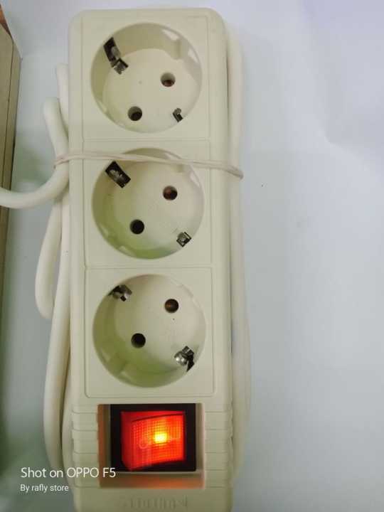 Colokan 3 Lubang 1.5 meter Stop Kontak Listrik Terminal Kabel 3 Lubang ...