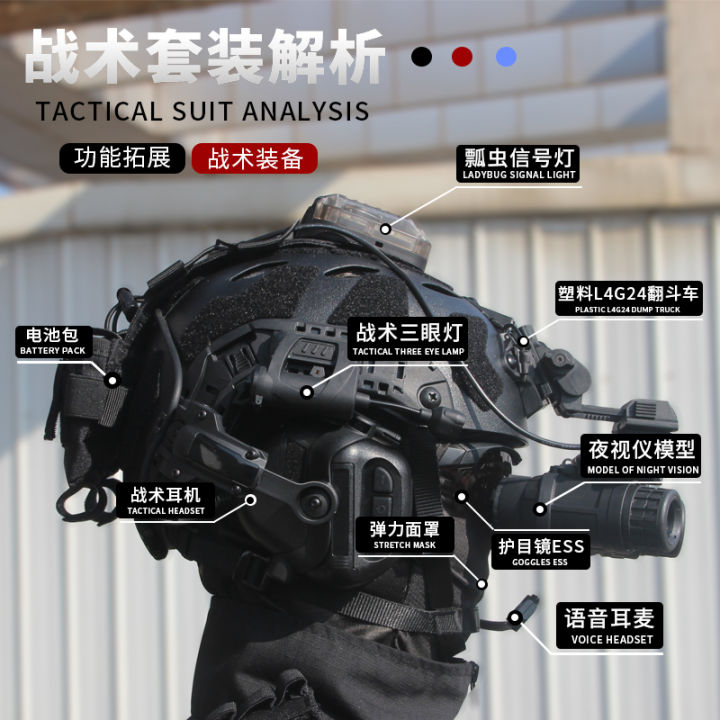 Tactical soldier new seal SF tactical helmet Four-eye night vision ...