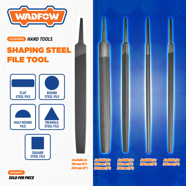 WADFOW Steel File 6" / 8" Flat, Half Round, Square , Triangle ...
