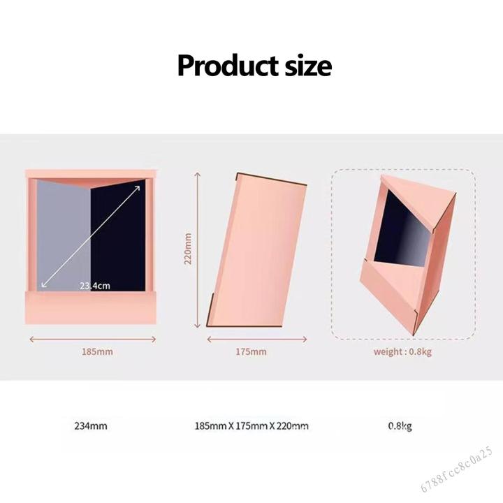 True Mirror Non Reversing Triangular Fixed Non-reversing Mirror for Desk Makeup Hair Styling ...