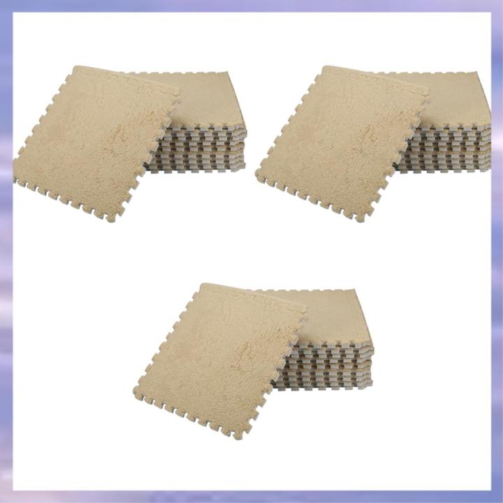 (RCPF) 30 Piece Interlocking Foam EVA Fuzzy Mat Flooring Carpet Tiles ...