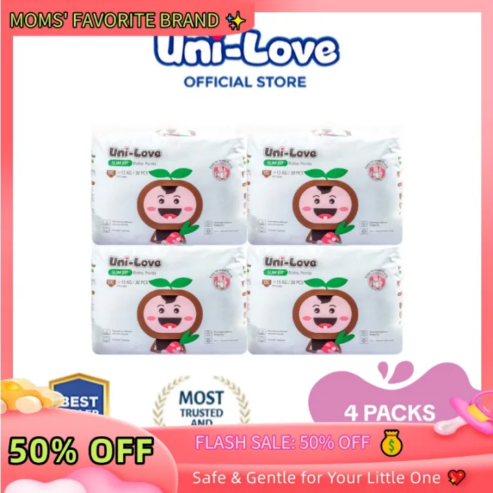 【Mom Approved】UniLove Slim Fit Baby Pants 30's (XX-Large) Pack of 4 ...