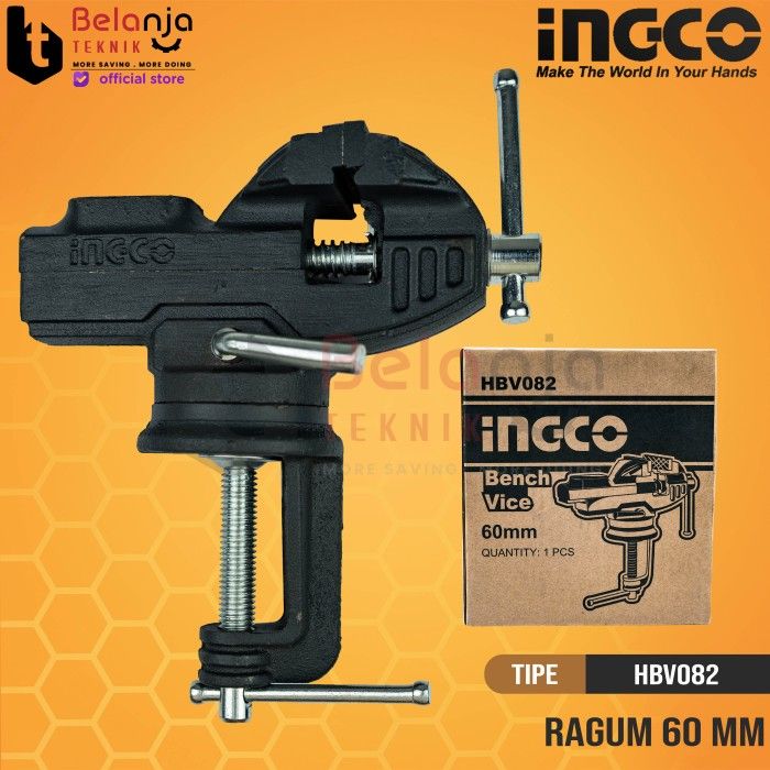 Ingco Bench Vice 60 MM Ragum Catok Paron Meja Putar Jepit 60MM HBV082 ...