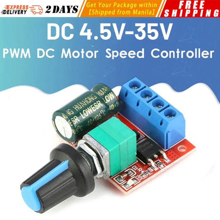 5A 12V DC Motor Speed Controller DC Fan Motor Module 4.5V-35V ...