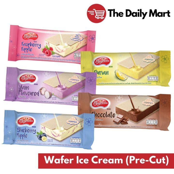 Magnolia Wafer Ice Cream Sandwich - Raspberry Ripple, Durian, Yam ...