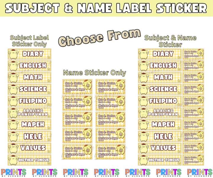 Customized Subject and Students Name Label Sticker | Lazada PH
