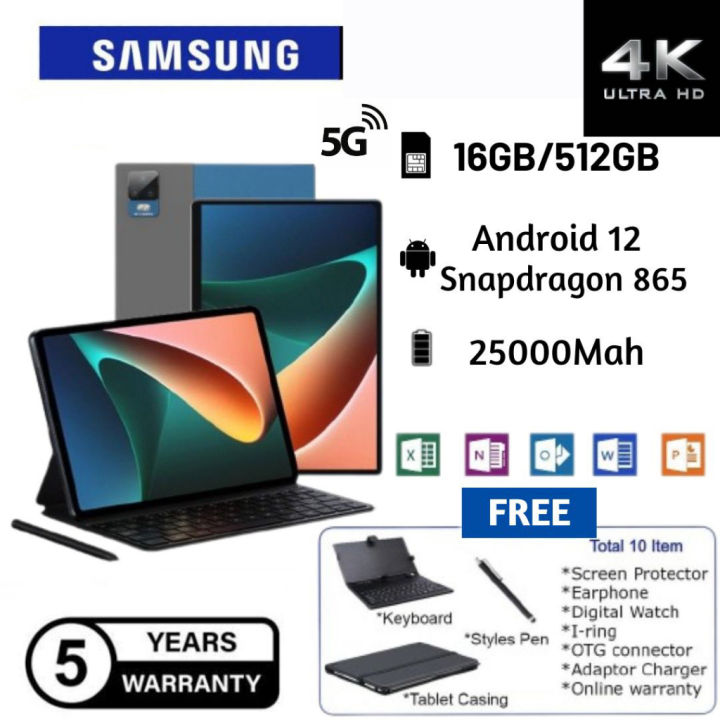 2023 NEW 5G Tablet Samsung Galaxy 12 Inch Tablet 16GB+512GB Learning ...