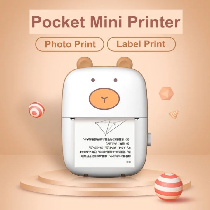 Mini Pocket Printer Portable Thermal Printing Machine Bluetooth ...