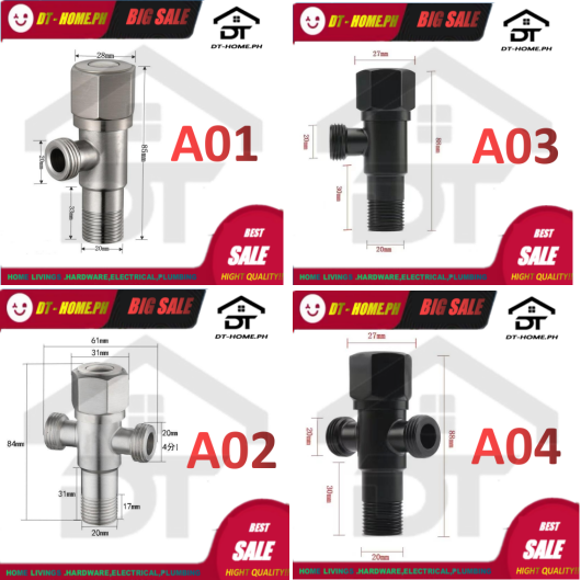 Stainless Steel 304 One Way /Two Way Angle Valve,1/2, 1/2x 1/2 | Lazada PH