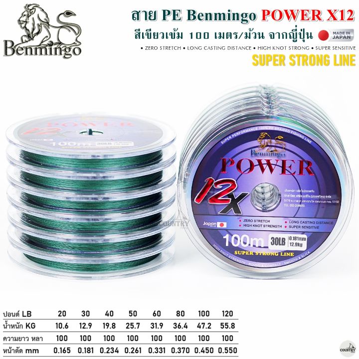 สายพีอี PE Benmingo POWER X12 100M สีเขียวเข้ม | Lazada.co.th