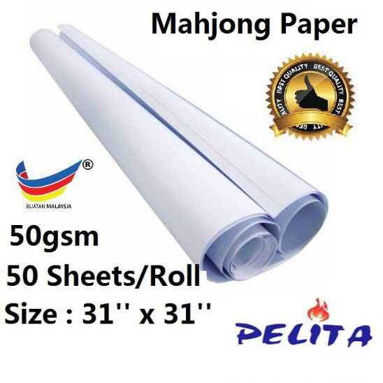 Mahjong Paper White 50 Sheets/ 50 Keping (31' x 31' 50gsm) Kertas ...