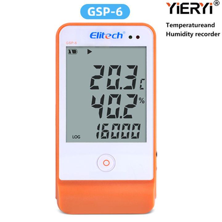 Yieryi GSP-6 Large Screen Temperature Humidity Data Logger Probe Sound and Light Alarm | Lazada