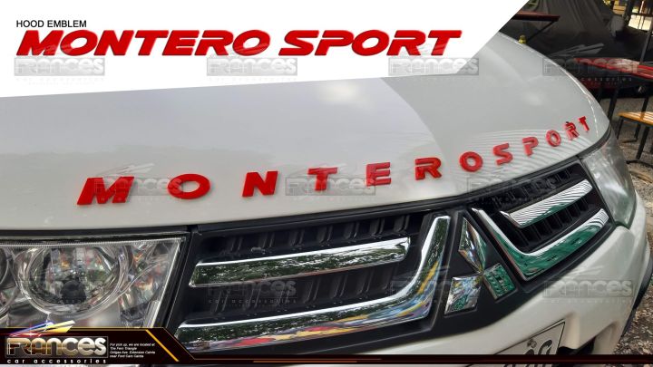 HOOD EMBLEM MONTERO SPORT with installation Guide 2009 to 2025 color ...