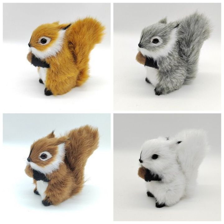 A4QUT White Belly Squirrel Plush Toy PP Cotton Big Tail Squirrel ...