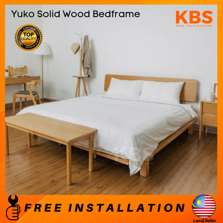 (FREE Installation+Shipping) KBS Yuko SOLID WOOD Bed Frame / Muji Style ...