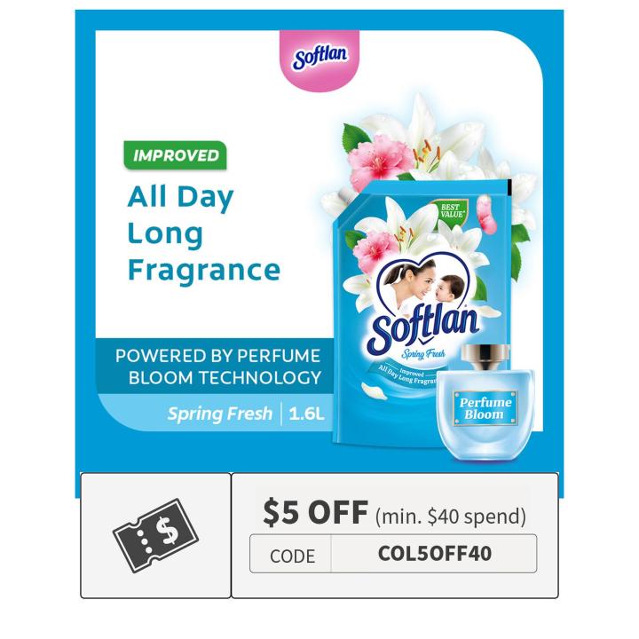 Softlan Anti Wrinkles Spring Fresh - Blue Fabric Softener 1.6L Refill ...