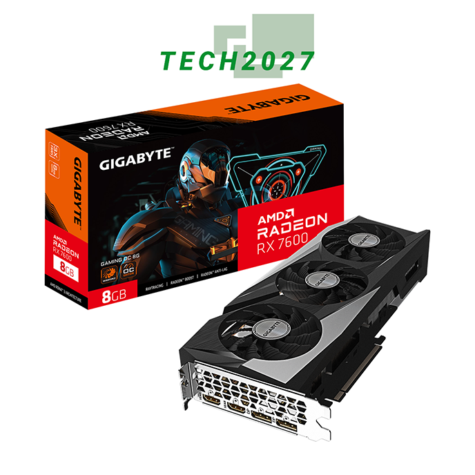 GIGABYTE Radeon RX 7600 GAMING OC 8G Graphics Card, 3x WINDFORCE Fans ...