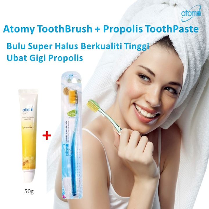 Atomy Antibacterial Toothbrush & Propolis Toothpaste Anti-bakteria ...