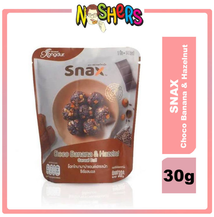 Noshers Snax Low Calorie Cereal Balls Choco Banana & Hazelnut Cereal ...