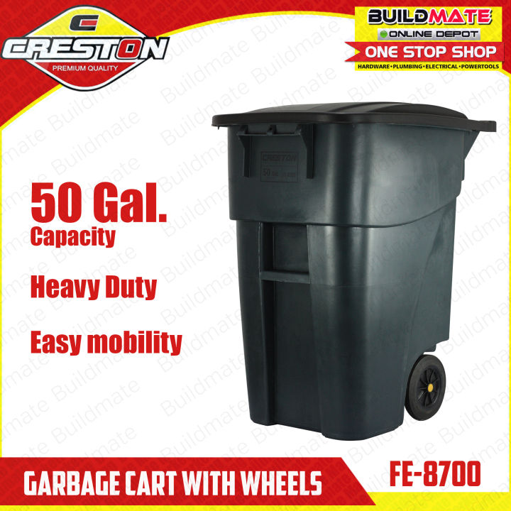 BUILDMATE CRESTON Garbage Cart with Wheels 50 GALLONS FE8700 | Lazada PH