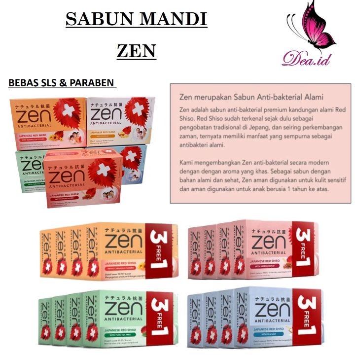 [DEASHOP] ZEN ANTI BACTERIAL BAR SOAP TANPA KANDUNGAN SLS DAN PARABEN I SABUN MANDI KESEHATAN I ...