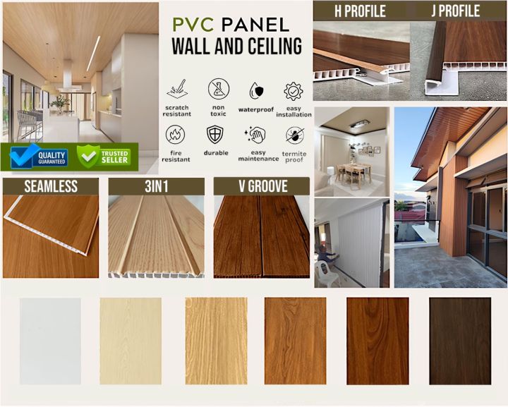 3PCS PVC Panel Wall and Ceiling Background Wall High Quality 90*25*8cm ...