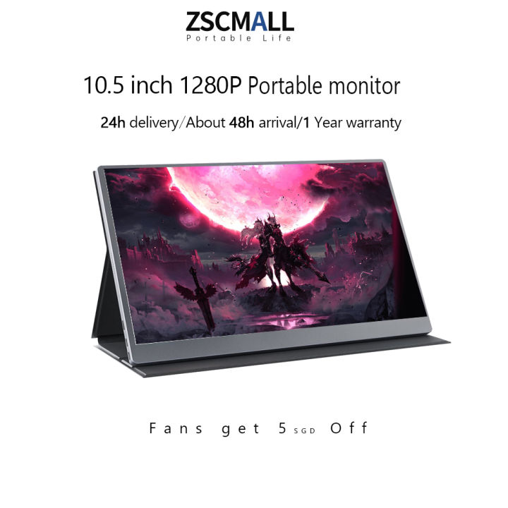 ZSCMALL Portable Monitor, Small Monitor 10.5” USB C Monitor FHD ...