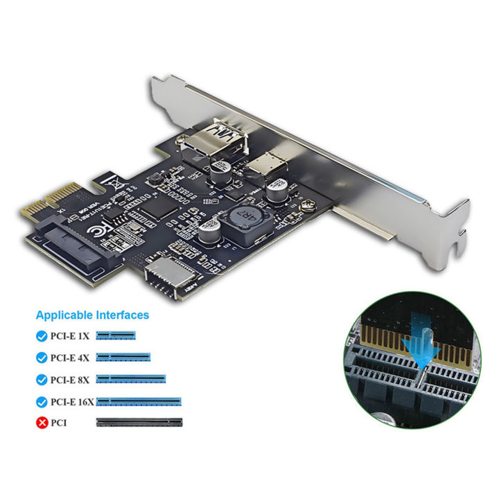 USB3.2 Gen1 Expansion Card 5Gbps PCIE 1X to USB A TYPE C TYPE E Adapter Card for Renesas ...