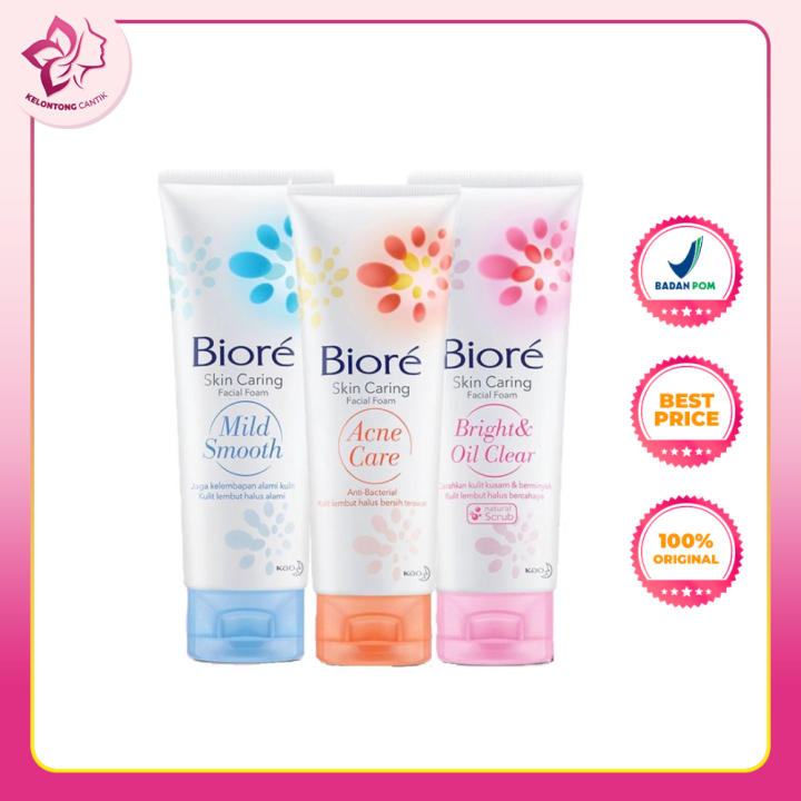 BIORE Skin Caring Facial Foam 100gr - Acne Care | Mild Smooth | Bright ...