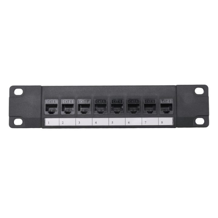 8 Port Straight-Through CAT6 Patch Panel RJ45 Network Cable Adapter ...