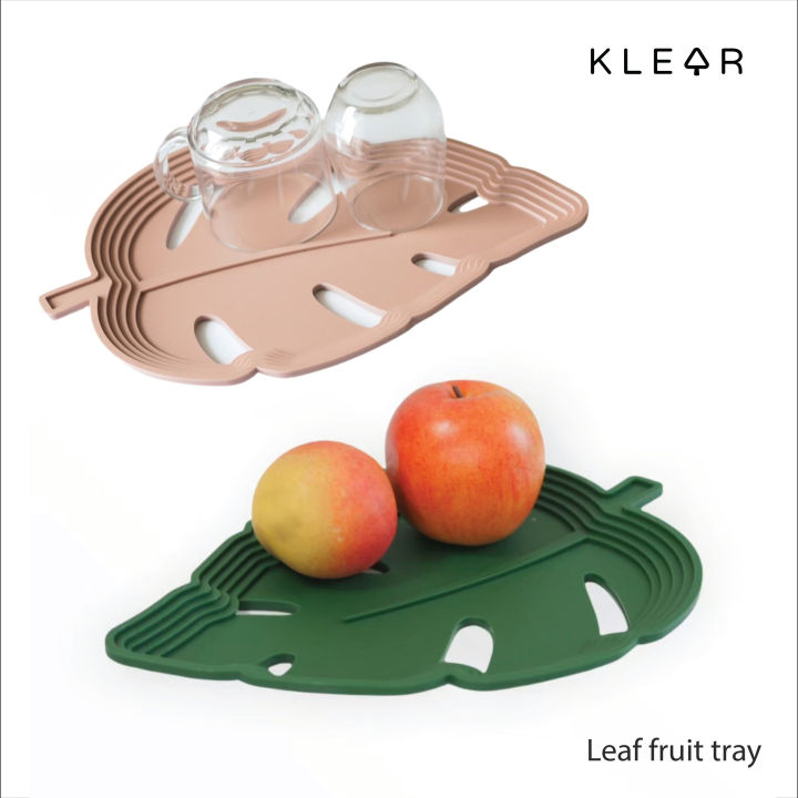 KlearObject Leaf fruit tray (1 ชุด/2 ชิ้น) ถาดใส่ผลไม้ ถาดวางแก้ว ถาดใส่ของ ถาดอะคริลิค : K468 ...
