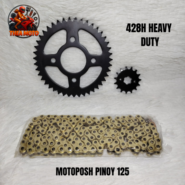 MOTOPOSH PINOY 125 RUSTPROOF HYBRID TYPE JAPAN BRAND SPROCKET SET W ...