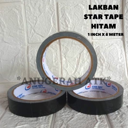 Lakban KAIN HITAM STAR / SEVENSTAR 1" x 8 meter (Jamin Rekat & Tebal ...