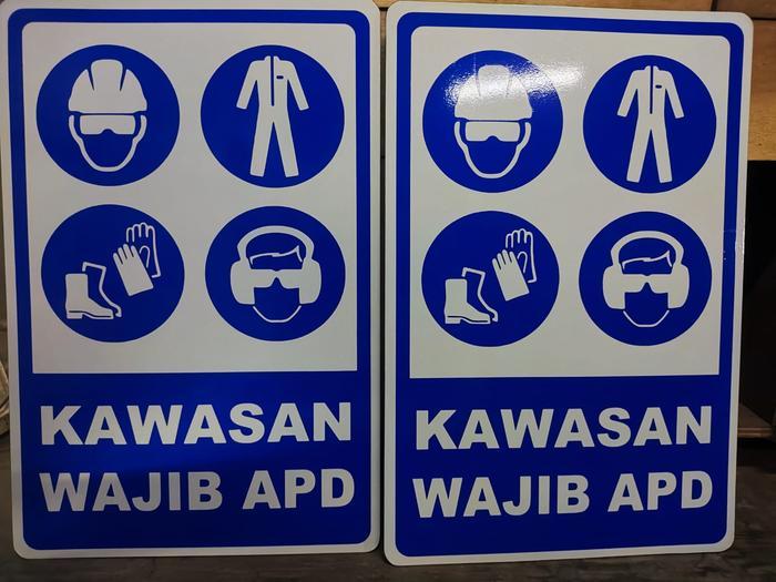 RAMBU KAWASAN WAJIB APD K3 40CM X 60CM, 35CM X 60CM PLAT ACP 3MM ...
