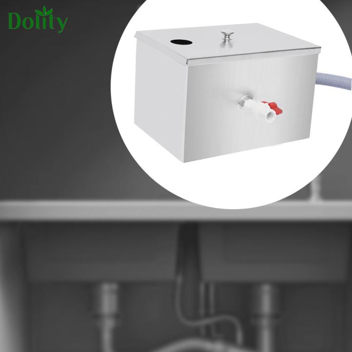 Dolity Stainless Steel Grease Trap with Top Inlet Grease Interceptor ...