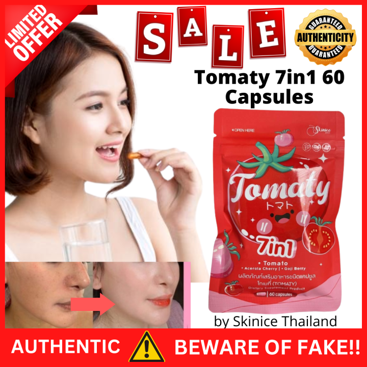 Tomaty 7in1 60 Capsules by Skinice Thailand] help protect the skin against damage , dark spots ...