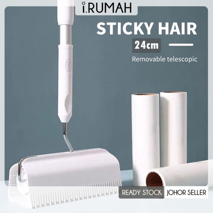 【i.Rumah】 Long Handle Sticky Hair Rod Roller Floor Mops Tearable ...