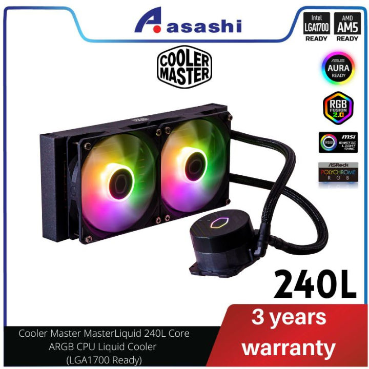 Cooler Master MasterLiquid 240L Core ARGB CPU Liquid Cooler (LGA1700 ... Cooler Master MasterLiquid 240L Core ARGB CPU Liquid Cooler (LGA1700 ...