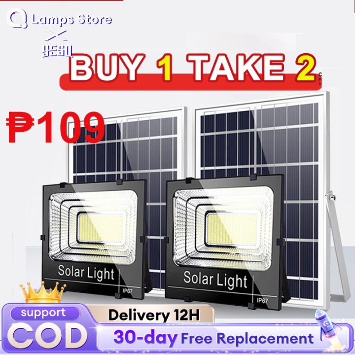 YESQ solar light with solar panel outdoor waterproof IP68 original LED ...