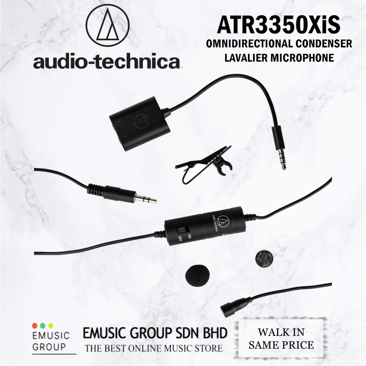 Audio Technica ATR3350XiS Omnidirectional Condenser Lavalier Microphone ... Audio Technica ATR3350XiS Omnidirectional Condenser Lavalier Microphone ...
