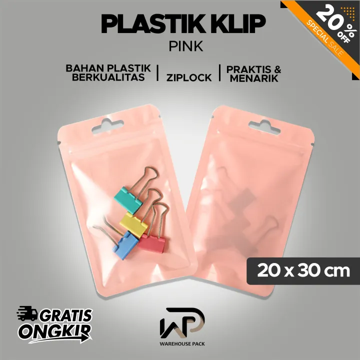 [ 10 PCS ] Plastik Klip Warna Pink 20x30 | Ziplock Warna Pink | Plastik ...