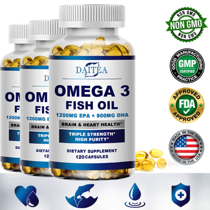 Omega 3 Fish Oil Capsule Supplement Rich in DHA EPA For Anti-Aging Skin ...