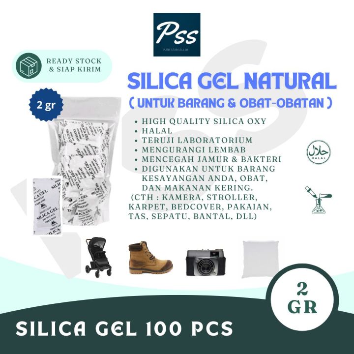 SILICA GEL NATURAL 50 PCS [ Ukuran Sedang 2 gr ] Pengawet Makanan ...