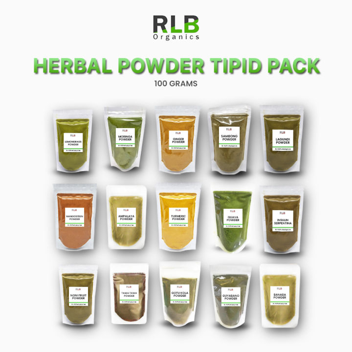 Herbal Powder Tipid Pack Bundle 100 grams Organic Natural Herbal Powders Moringa, Ampalaya ...